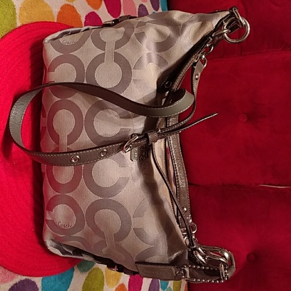 Coach | Bags | Authentic Large Gray Signature Bag Strap | Poshmark